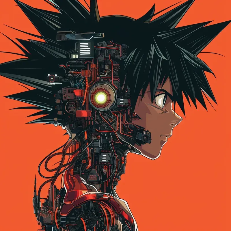 Cybernetic Robot Anime NFT Pfp Characters Midjourney Prompt | PromptBase