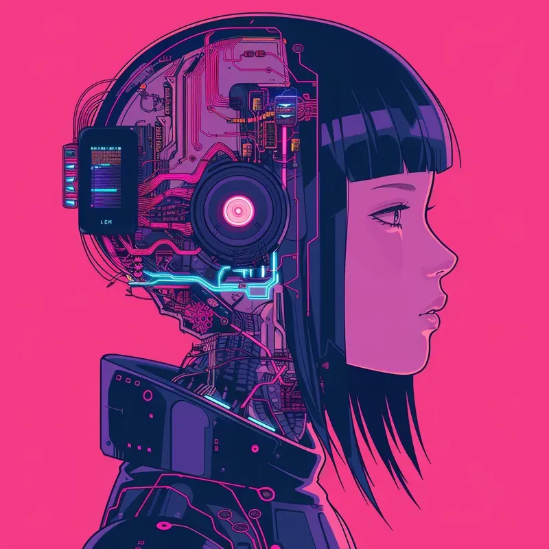 Cybernetic Robot Anime NFT Pfp Characters Midjourney Prompt | PromptBase