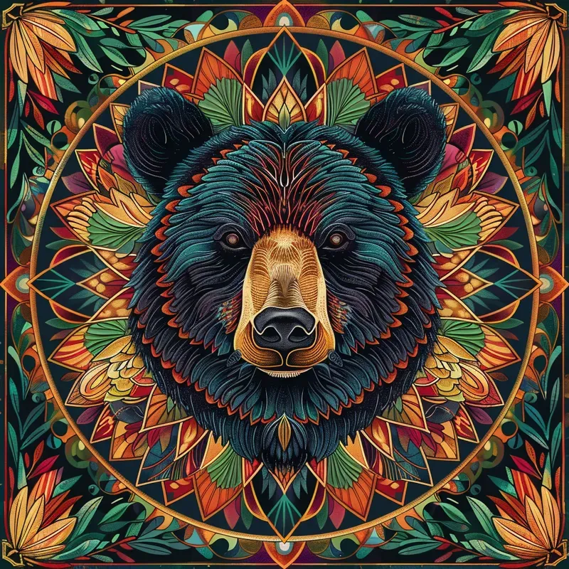 Mandala Fusion Illustration Art Midjourney Prompt | PromptBase