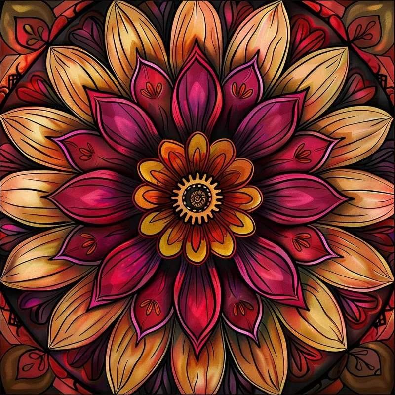 Mandala Fusion Illustration Art Midjourney Prompt | PromptBase