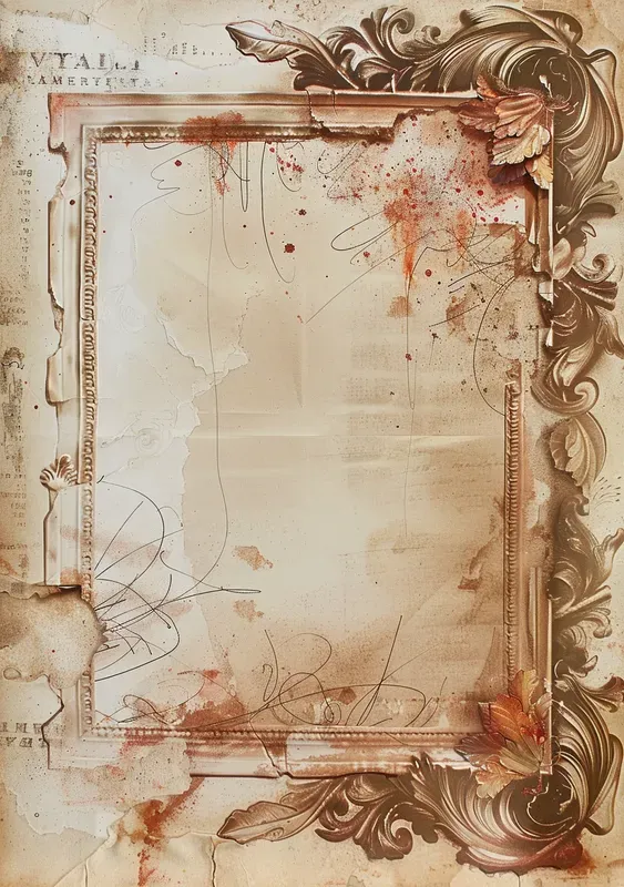 Historically Aged Book Page Frames Midjourney Prompt | PromptBase