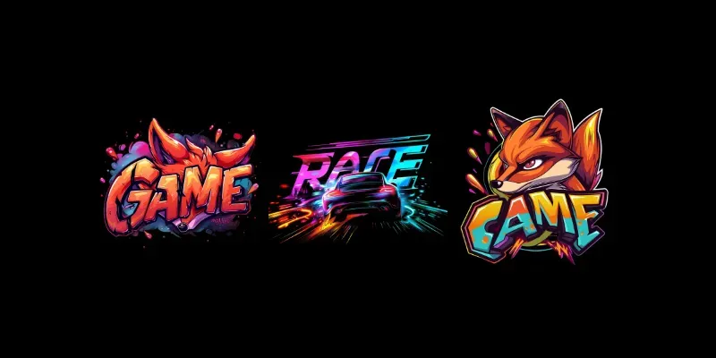 2D Digitally Rendered Video Game Logos Midjourney Prompt | PromptBase