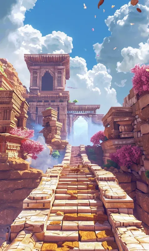 3D Digital Endless Runner Backgrounds Midjourney Prompt | PromptBase