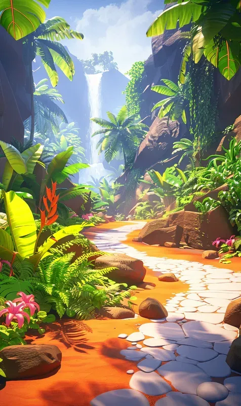 3D Digital Endless Runner Backgrounds Midjourney Prompt | PromptBase