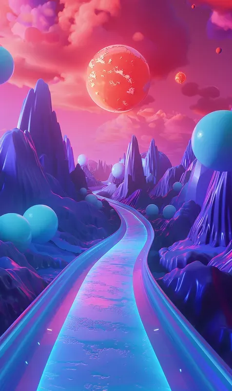 3D Digital Endless Runner Backgrounds Midjourney Prompt | PromptBase