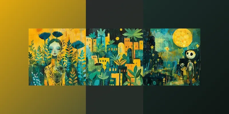 Barnett Klassen Vibrant Acrylic Adventures Midjourney Prompt | PromptBase