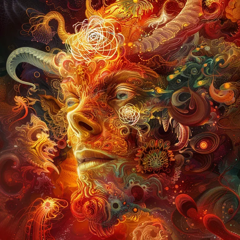 Dali Psychedelic Inferno Art Midjourney Prompt | PromptBase