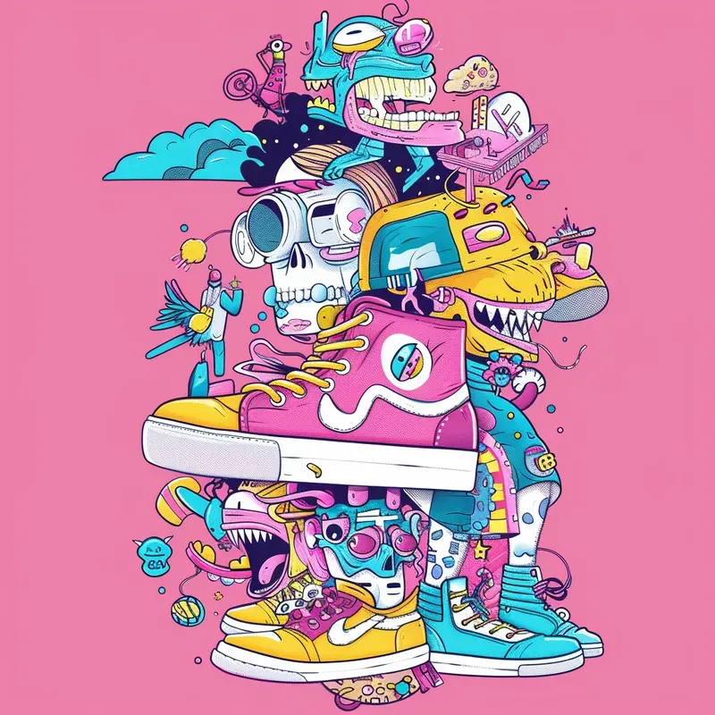 Tshirt Art Retro Redux Street Chics Midjourney Prompt | PromptBase