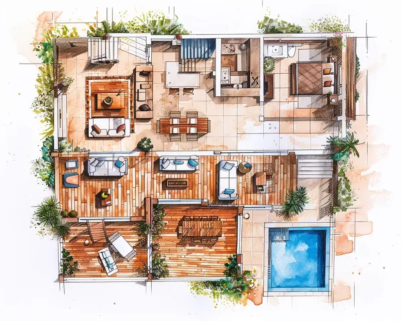 2D Conceptual Sketches Interior Design Midjourney Prompt | PromptBase