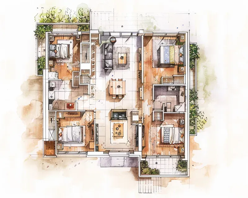 2D Conceptual Sketches Interior Design Midjourney Prompt | PromptBase