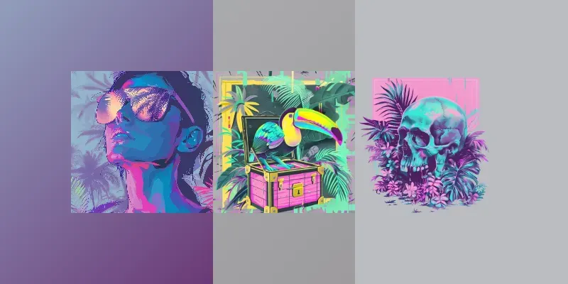 Vaporwave Jungle Indigo Wave Prism Art Midjourney Prompt | PromptBase