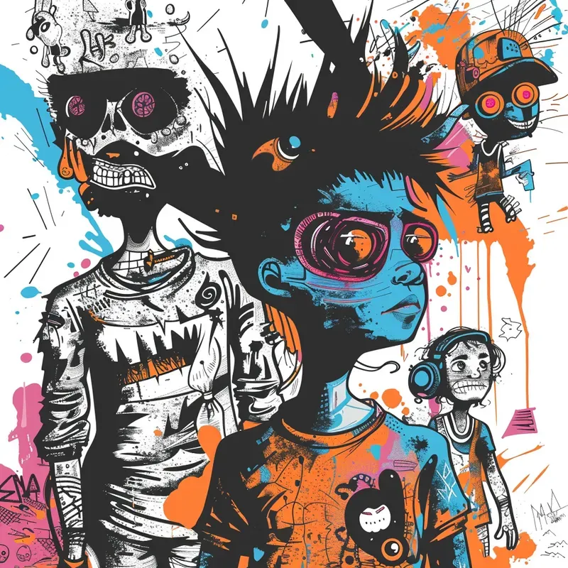 Anarchy Adventure Doodle Punk Book Covers Midjourney Prompt | PromptBase