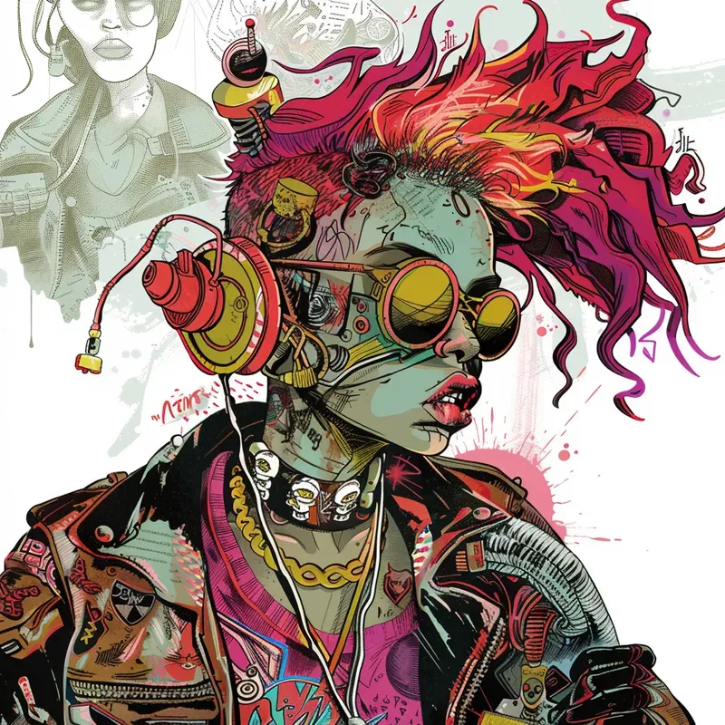 Doodle Punk Wonderland Book Cover Art Midjourney Prompt | PromptBase