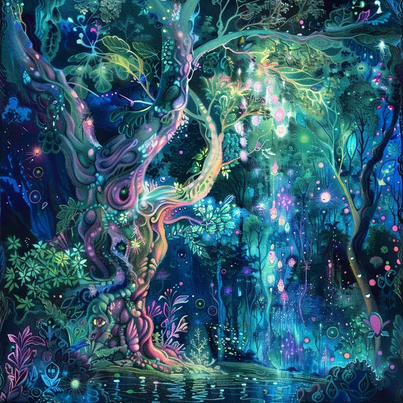 Mystical Forest Illusions Book Cover Art Midjourney Prompt | PromptBase