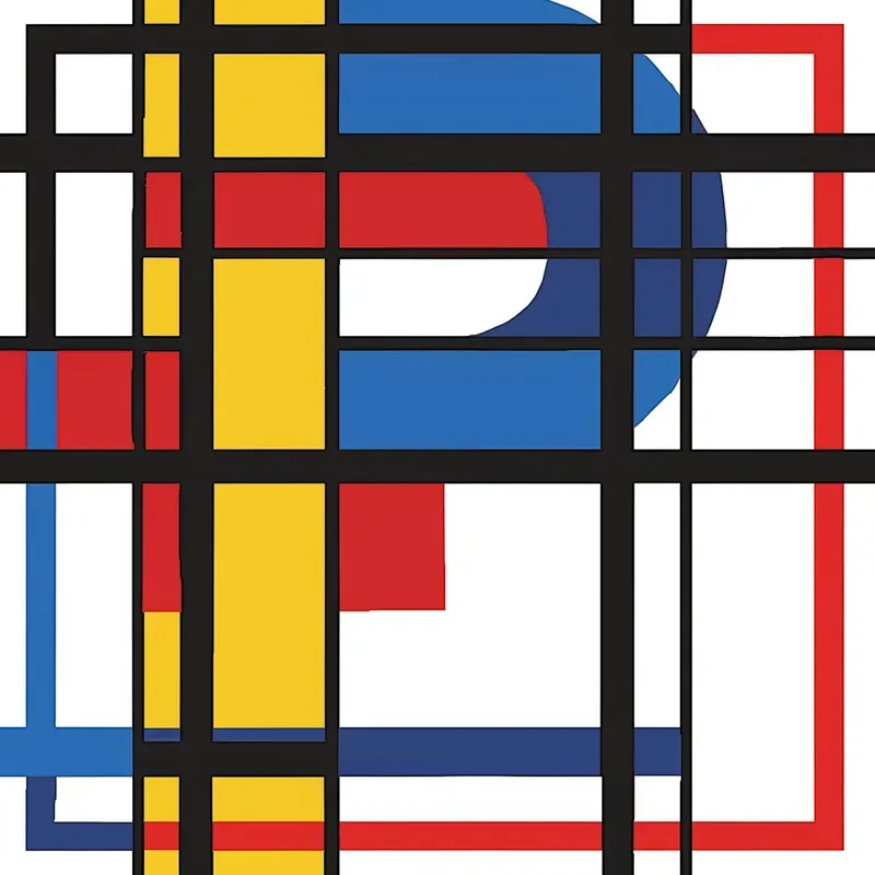 Mondrian Type Fusion Letters Midjourney Prompt | PromptBase