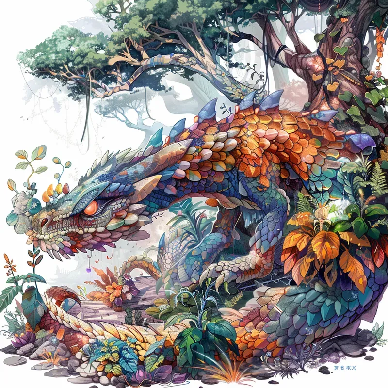 Mythical Forest Creatures Sketch Art Midjourney Prompt | PromptBase