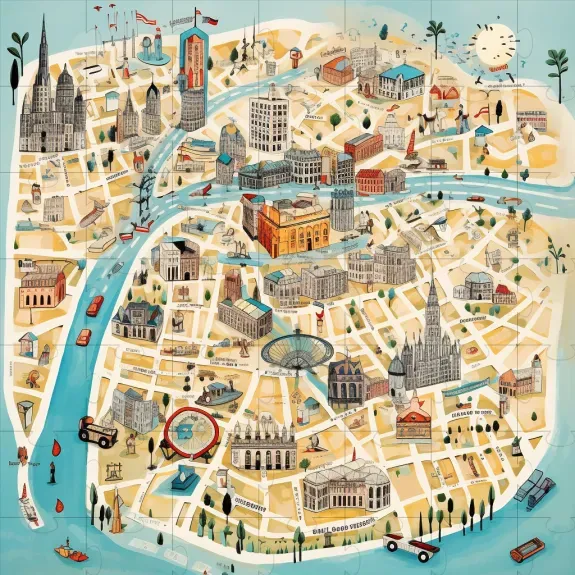 Playful City Maps Midjourney Prompt | PromptBase