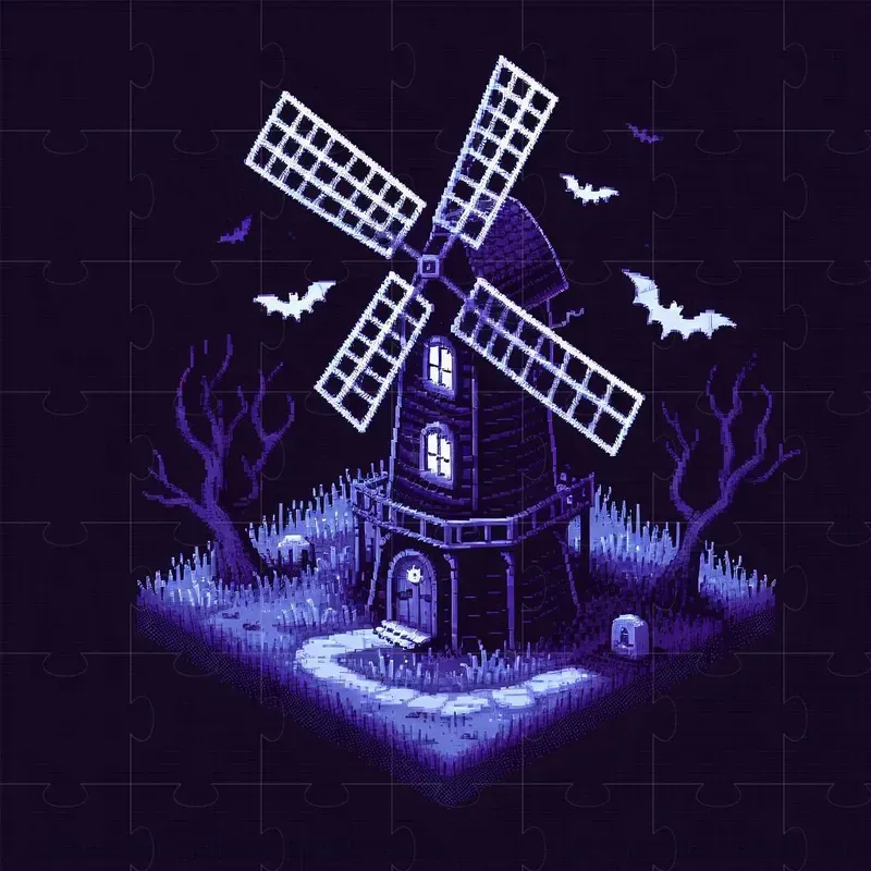 Isometric Spooky Pixel Art Buildings DALL·E Prompt | PromptBase