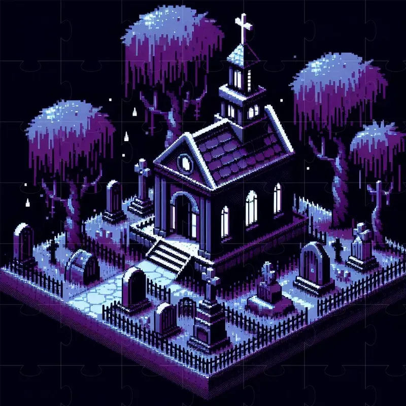 Isometric Spooky Pixel Art Buildings DALL·E Prompt | PromptBase