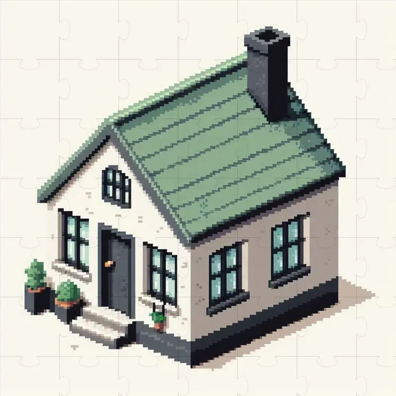 Pixel Art House Isometric And Front View DALL·E Prompt | PromptBase