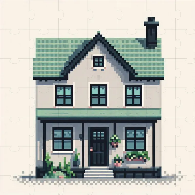 Pixel Art House Isometric And Front View DALL·E Prompt | PromptBase