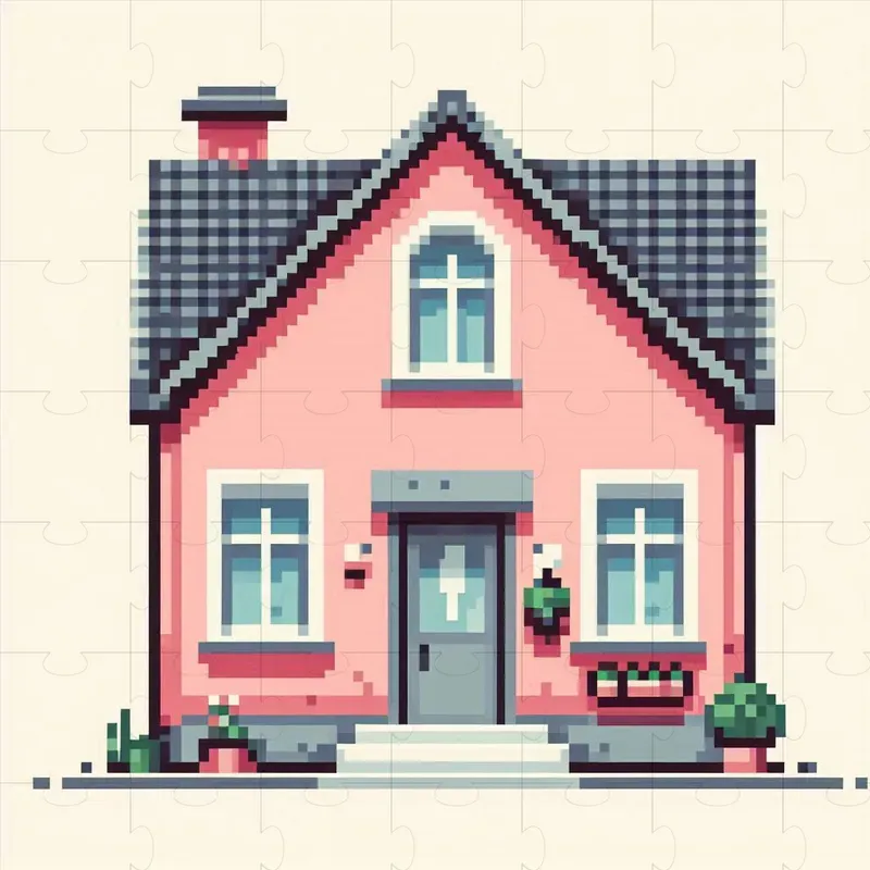 Pixel Art House Isometric And Front View DALL·E Prompt | PromptBase