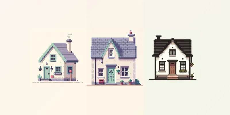 Pixel Art House Isometric And Front View DALL·E Prompt | PromptBase