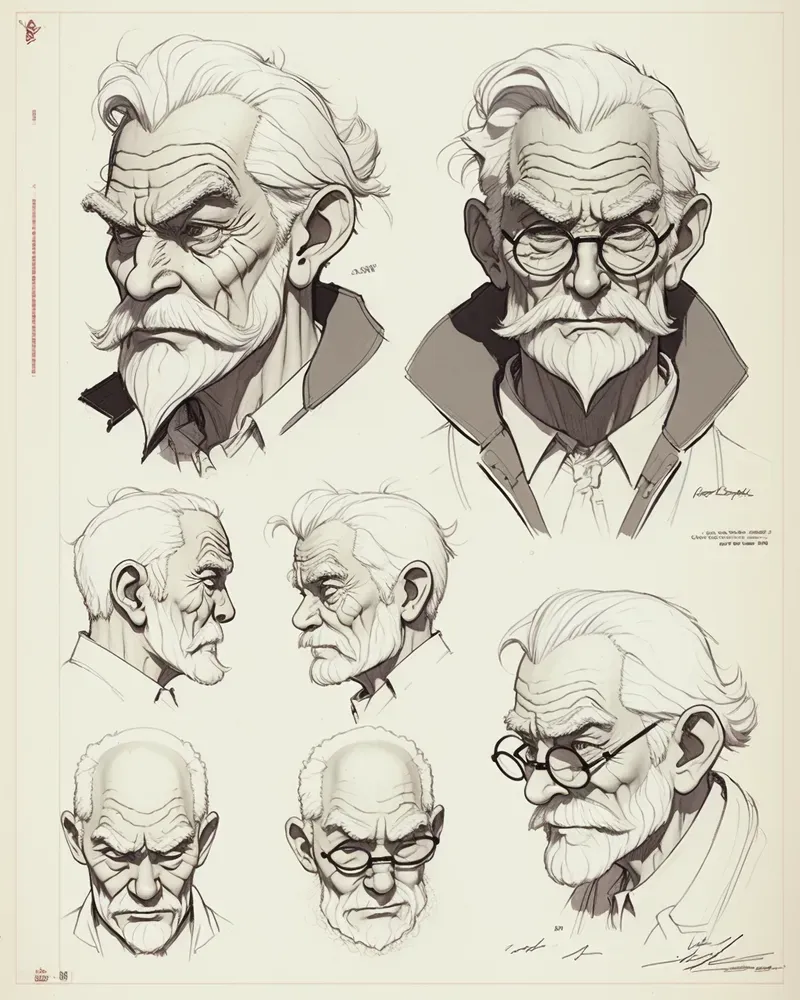 Character Concept Design Sheets Midjourney Prompt | PromptBase