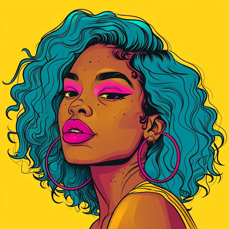 Neon Popart Retro Avatar Portraits Midjourney Prompt | PromptBase
