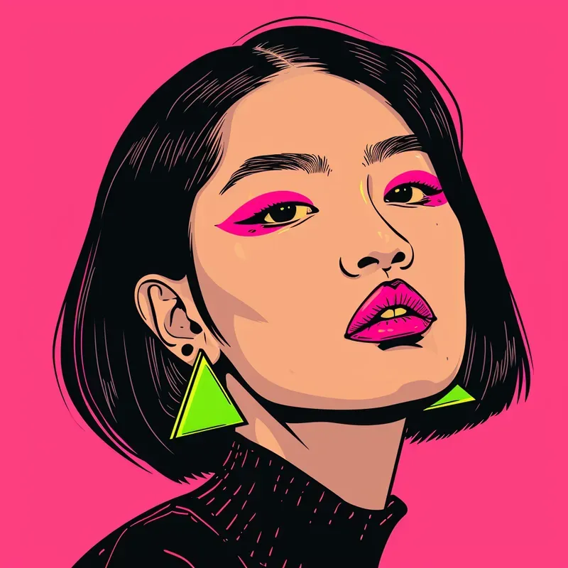 Neon Popart Retro Avatar Portraits Midjourney Prompt | PromptBase