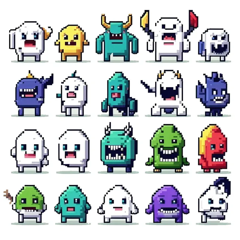 Pixel Art Sprite Sheets Midjourney Prompt | PromptBase