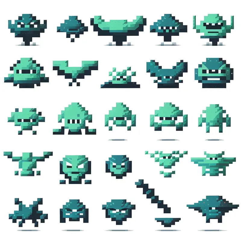 Pixel Art Sprite Sheets Midjourney Prompt | PromptBase