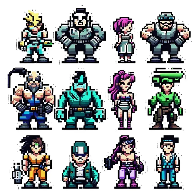 Pixel Art Sprite Sheets Midjourney Prompt | PromptBase