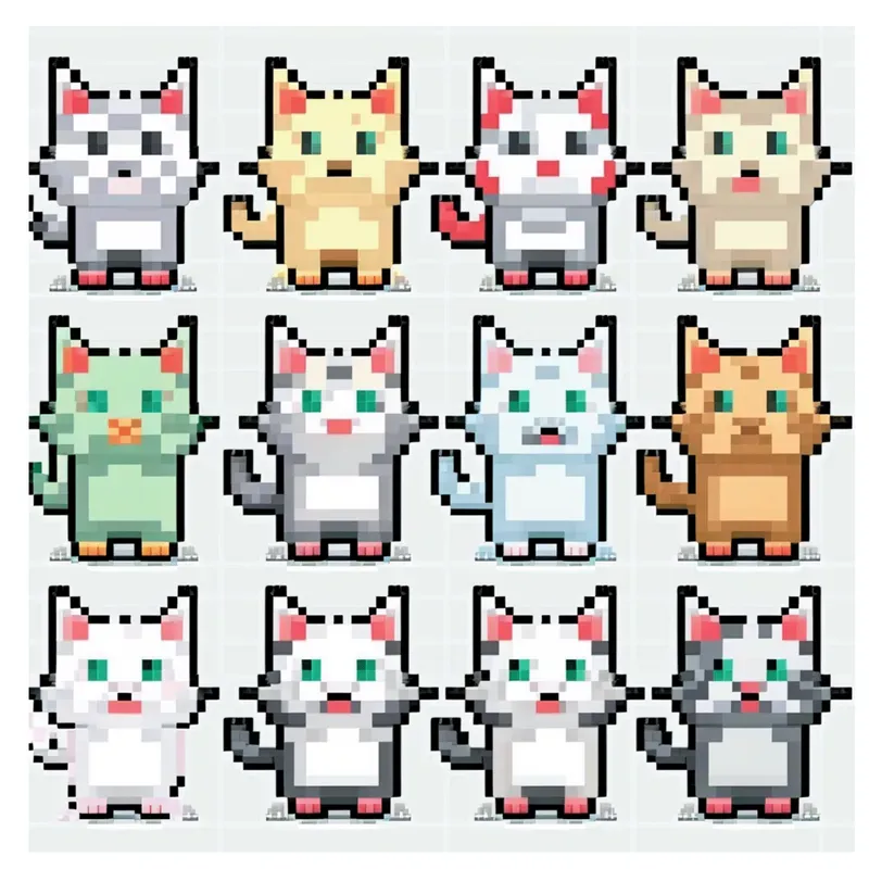 Pixel Art Sprite Sheets Midjourney Prompt | PromptBase