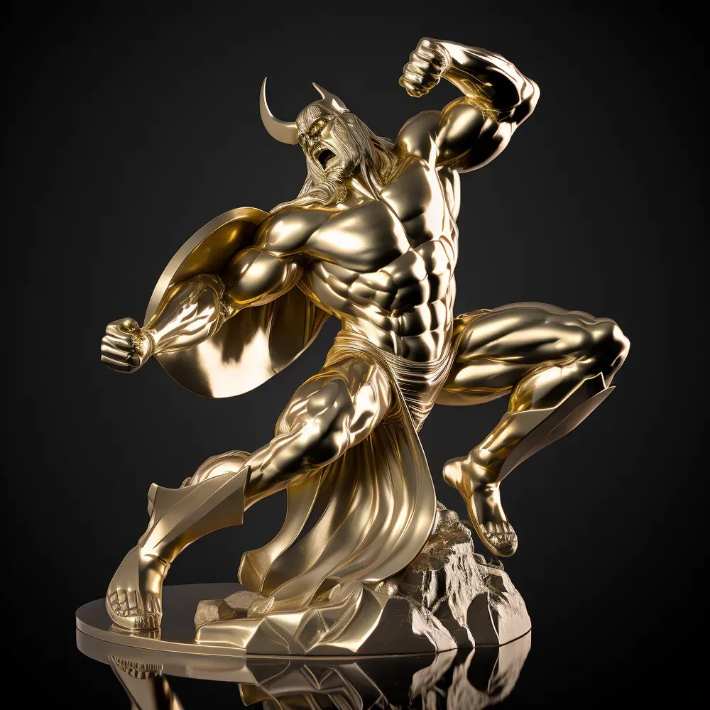 Gold Superhero Figurines Midjourney Prompt | PromptBase