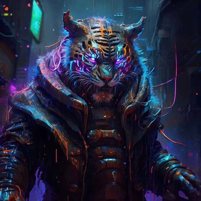 Cyberpunk Synthwave Acrylic Paintings Midjourney Prompt | PromptBase