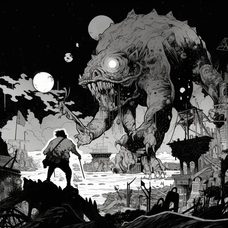 Ink Drenched Nightmare Noir Comics Midjourney Prompt | PromptBase