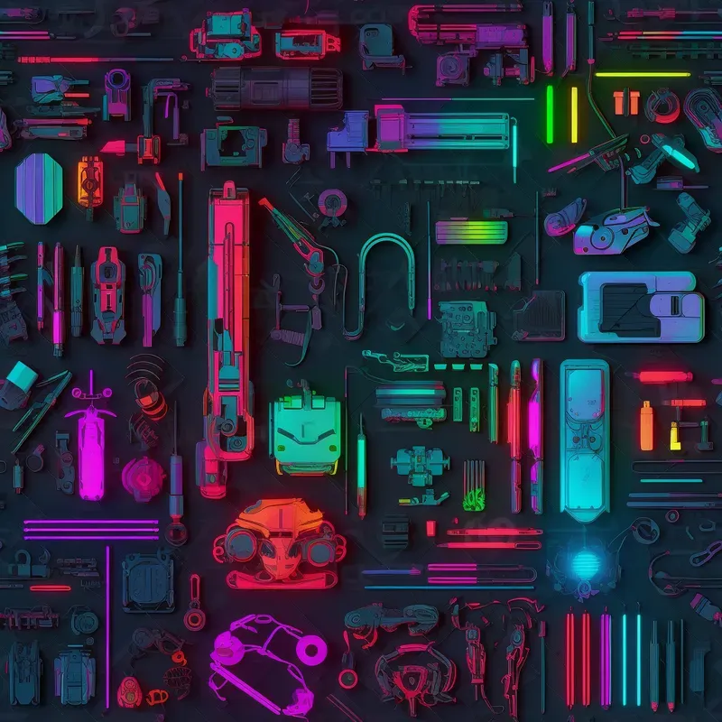 Cyberpunk Machine Seamless Patterns Midjourney Prompt | PromptBase