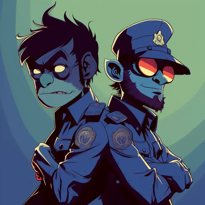 Gorillaz Style Illustrations Midjourney Prompt | PromptBase
