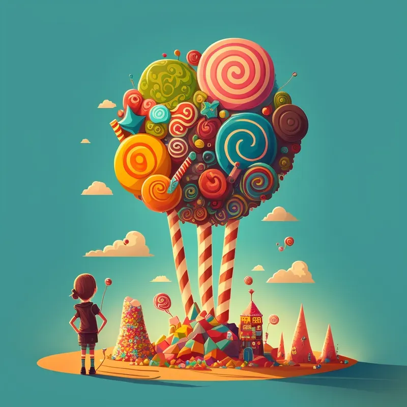 Cartoon Candy Lands Midjourney Prompt | PromptBase