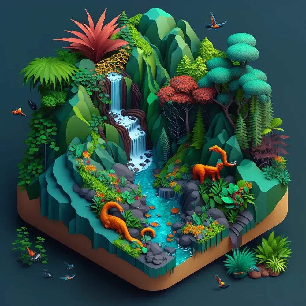 Customizable Isometric Beautiful Scenes Midjourney Prompt | PromptBase