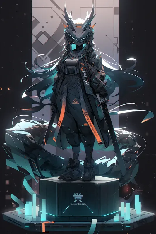 Customizable Neon Cyberpunk Ninjas Midjourney Prompt | PromptBase