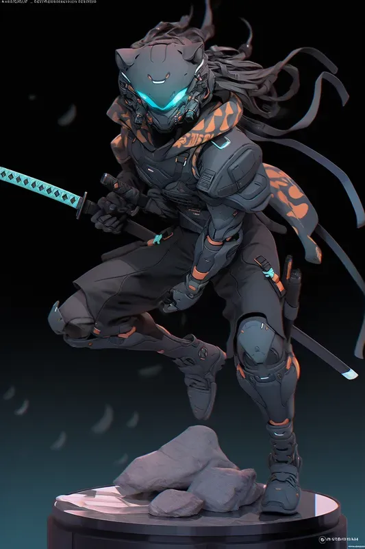 Customizable Neon Cyberpunk Ninjas Midjourney Prompt | PromptBase