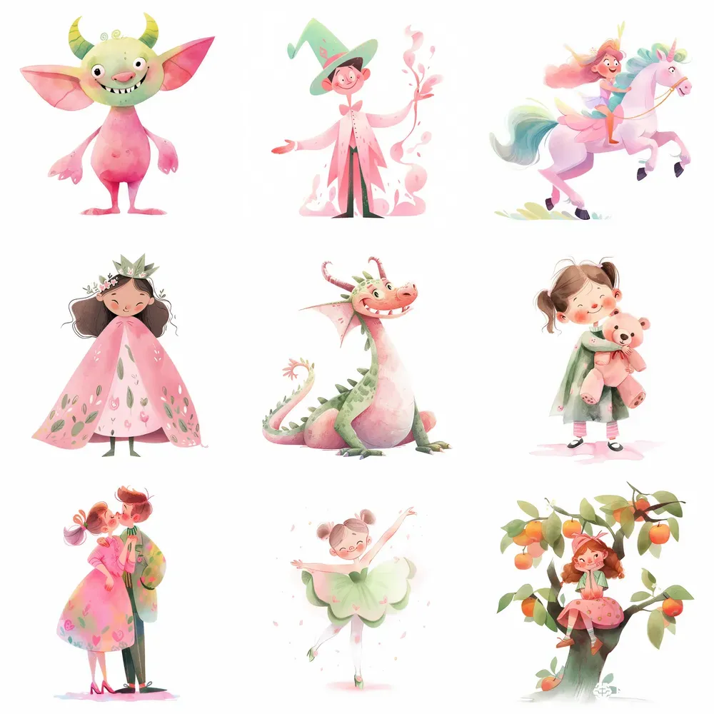 Sweet Pastel Characters Midjourney Prompt | PromptBase