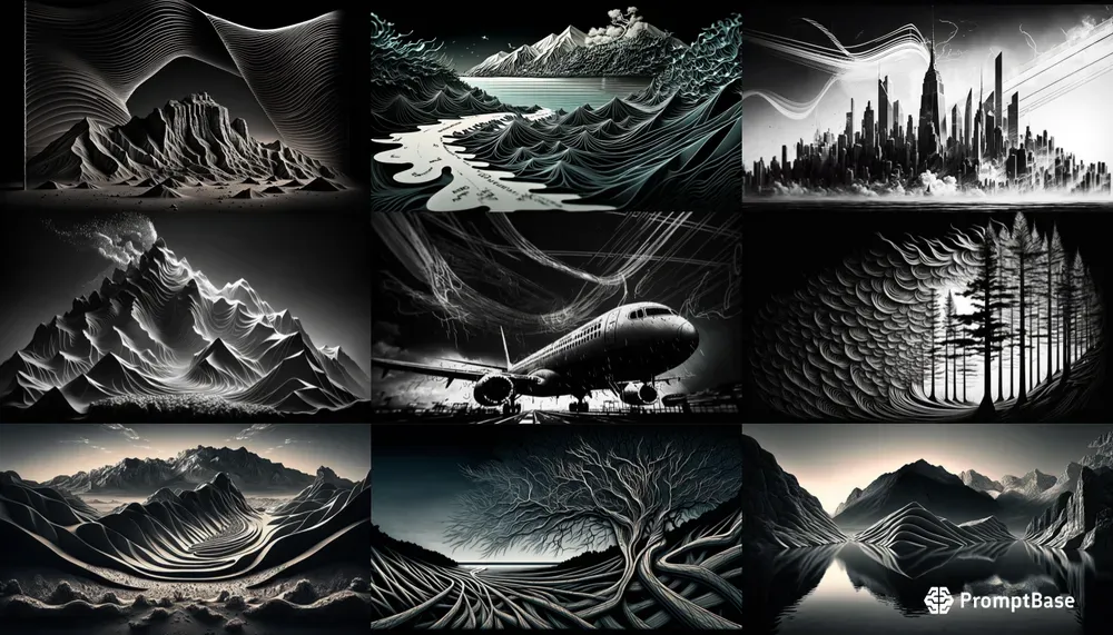 Hi Contrast Drawing Wire Frames Midjourney Prompt | PromptBase