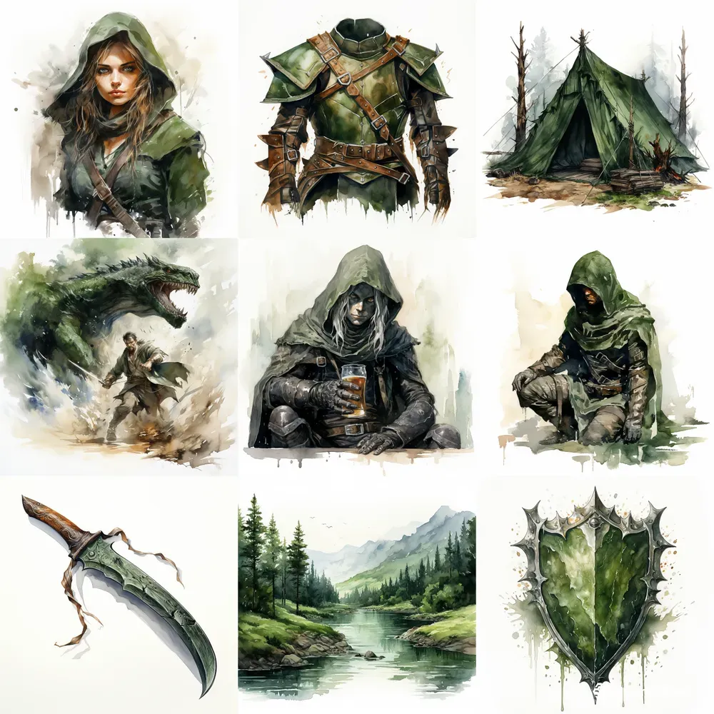 Ranger Inspired Fantasy DnD Assets Midjourney Prompt | PromptBase