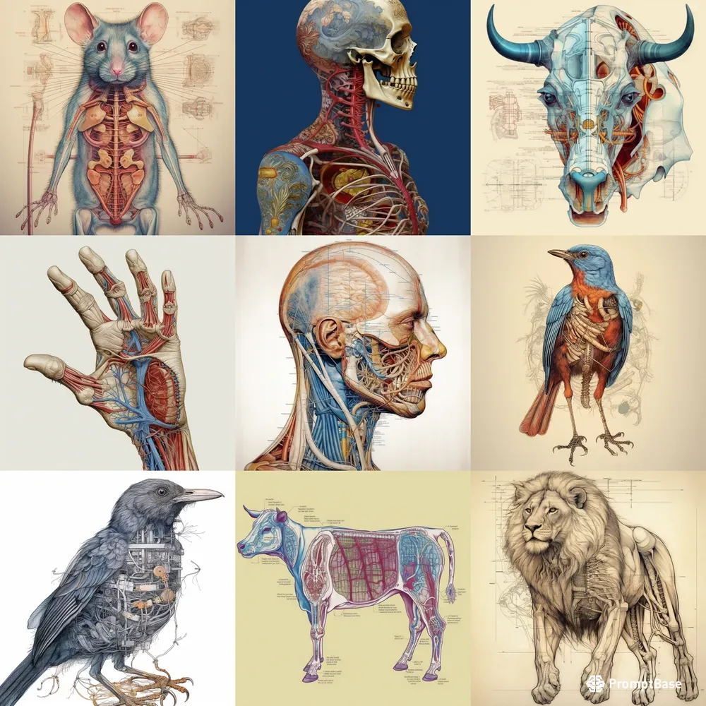 Anatomical Pictures Of Humans Or Animals Midjourney Prompt | PromptBase