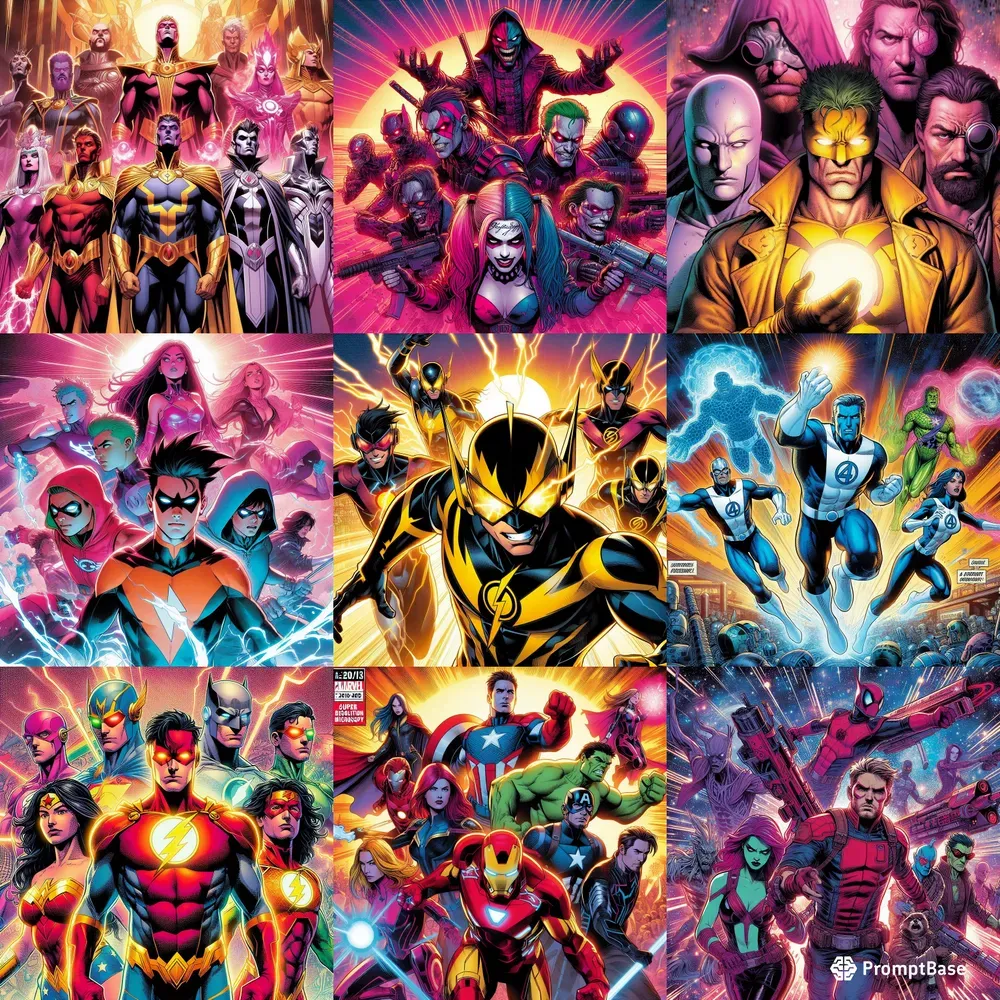 Superheroes With Powers And Suits DALL·E Prompt | PromptBase