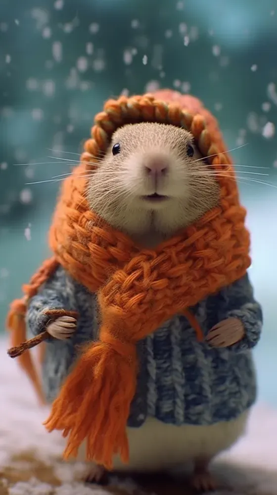 Cute Cozy Dressed Animals In Winters Midjourney Prompt | PromptBase