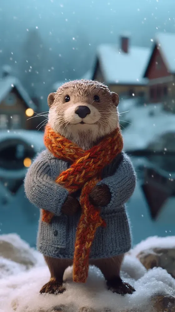 Cute Cozy Dressed Animals In Winters Midjourney Prompt | PromptBase